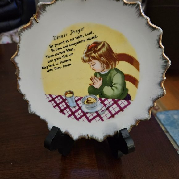 Wall Decor | Vintage Dinner Prayer Plate With Cute Graphics Rare Find ...